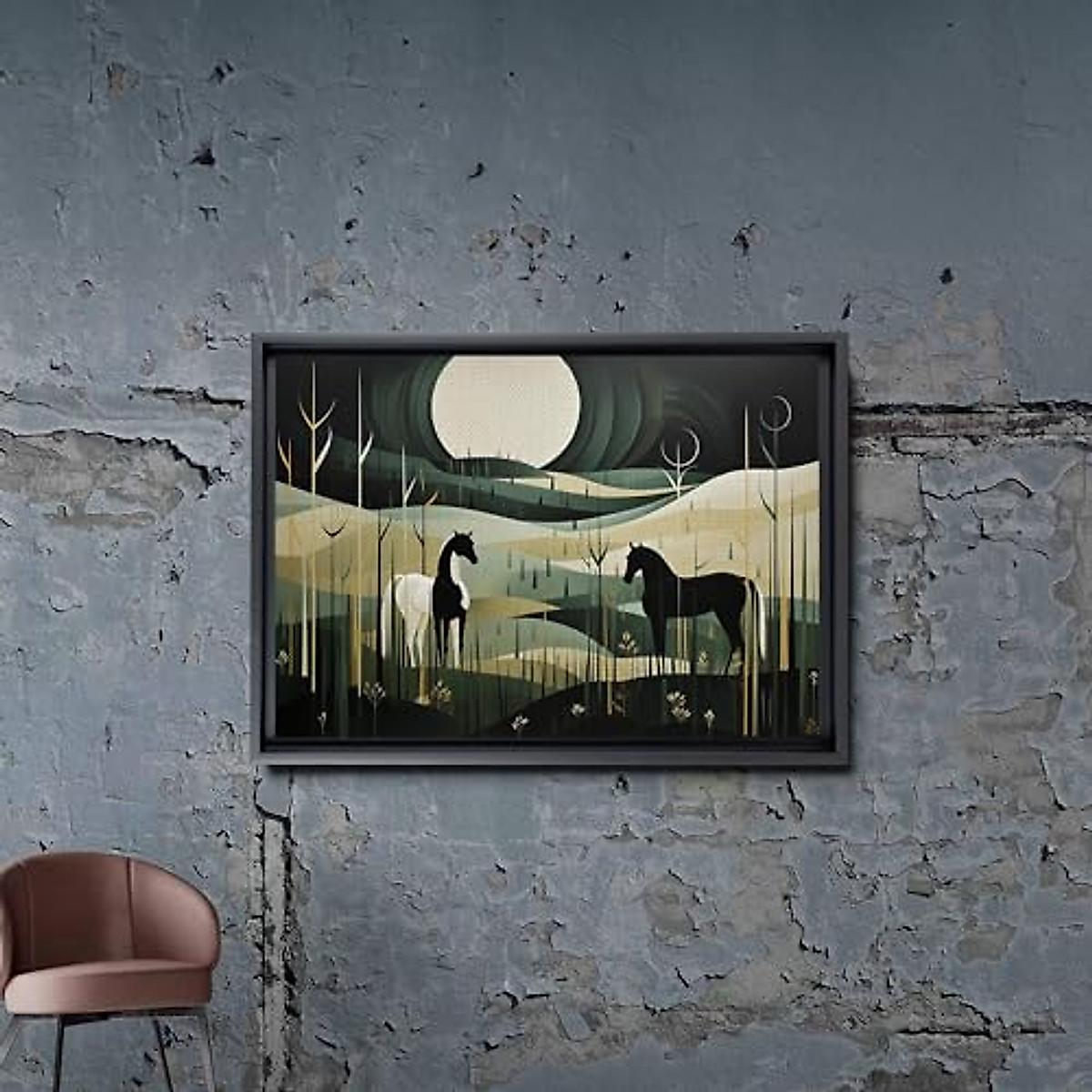 Majestic Black Stallion Galloping In The Clouds, Black Horse On Salt Flats, Canvas Print, Black Horse Print, Black Horse Wall Art