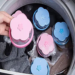 4 washing machine filter bags and 4 additional laundry friction balls Laundry bags, laundry net fleece mesh bags are reusable