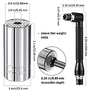 23 Flexible Drill Extension Hex Shank Drill Bit Kit Rotatable Joint Socket 1/4 3/8 1/2 Inch Hex Socket Adapter Socket Bendable Drill Bit Extension Screwdriver 105 Degree Angle Drill Bit Extension