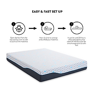 TMEOSK Queen Size Mattress, 10 Inch Gel Memory Foam Mattress with Infused Bamboo Charcoal, Mattress in a Box for Cool Sleep & Balance Support & Pressure Relief