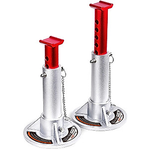 Power Zone 680065 Dual Pump Quick Lift 3 Ton Aluminum Hydraulic Racing Jack with 3 Ton Aluminum Jack Stands Combo Set,Silver,680065-A