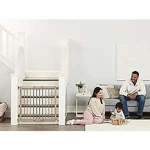 Regalo Heritage and Home Wooden Extra Wide Stairway and Hallway Walk Through Baby Safety Gate with Mounting Kit