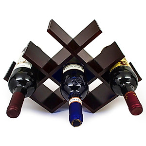 Sorbus® Wine Rack Butterfly - Stores 8 Bottles of Wine - Sleek and Chic Looking - Minimal Assembly Required (Brown)