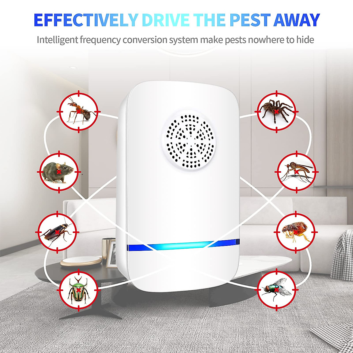 Sroker 6 Packs Ultrasonic Pest Repeller, Electronic Repellent Plug in Indoor Control for Insect, Roach, Mice, Spider, Ant, Bug, Mosquito House, Garage, Warehouse, Office, Hotel