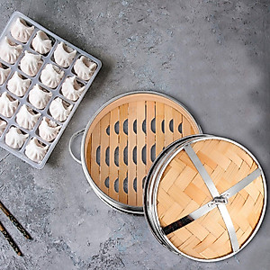 Bamboo Steamer Basket for Chinese Asian Cuisine?5.7INCH Steaming Basket Bun Vegetable Steamer, Dumpling Steamer Bamboo Steam Basket For Steaming Dim Sum Dumplings Buns Vegetables Fish Rice