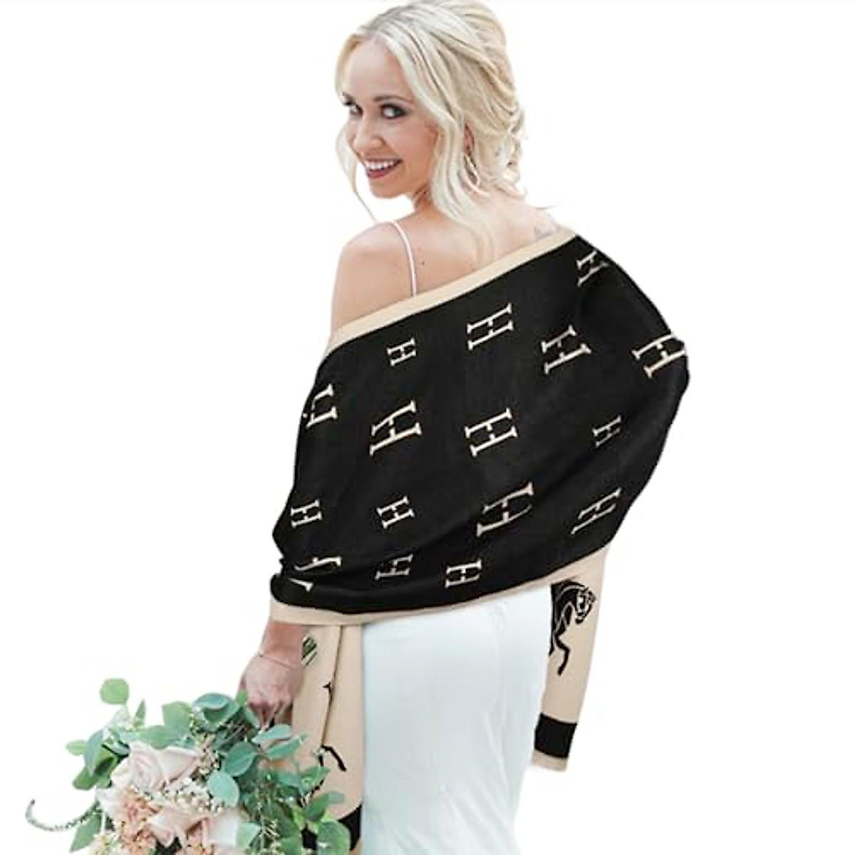 EXTREE Scarfs for Women Pashmina Silky Shawl Wrap for Evening Dressing Blanket Open Front Poncho Cape