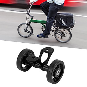 Zunate Easywheel Double Rear Wheels for Brompton Folding Bike, Bike Mudguard Extension Roller Assembly, Aluminum Alloy (Black)