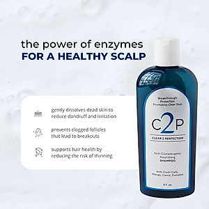 Non-Comedogenic & Sulfate-Free Shampoo & Conditioner Set by Clear 2 Perfection, Ideal for Acne-Prone Skin & Bacne, Esthetician Developed, Fights Breakouts & Promotes Healthy Hair