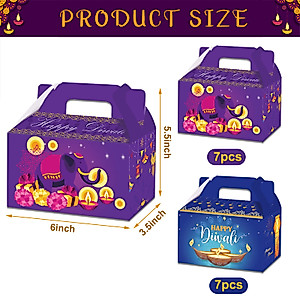 14 Packs Diwali Party Gift Box-Diwali Party Decorative Gift Bags Snacks Candy Bags Kids Party Supplies