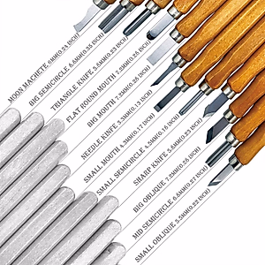 ByoBLu 12pcs/Set Wood Handle Wood Carving Chisel Scalpel Tools Set Cutter Wood Carving Knife Set Hand Tool Kit