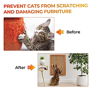 2PCS Cat Scratching Post - BXL, Natural Wooden Sisal Cat Wall Scratcher, Floor or Wall Mounted Vertical Cat Scratch Pad for Indoor Cats Adults or Kittens, Cat Wall Furniture Protector