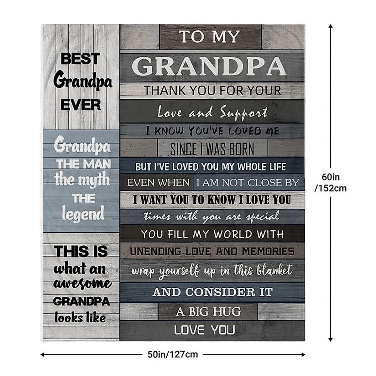 Grandpa Gifts,Gifts for Grandpa,Grandpa Birthday Gifts,Best/Great Grandpa Gifts,Birthday Gifts for Grandpa,Grandpa Gifts from Grandchildren/Granddaughter/Grandson,Grandfather Gift Blanket 60”x50”