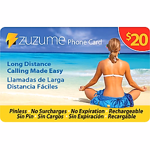 Zuzume prepaid International Phone Card - 689 Minutes Domestic and International Calling Card, prepaid landline Phone Cards | No Expiration, No Hidden Surcharges Long Distance Calling Cards |$20 USD