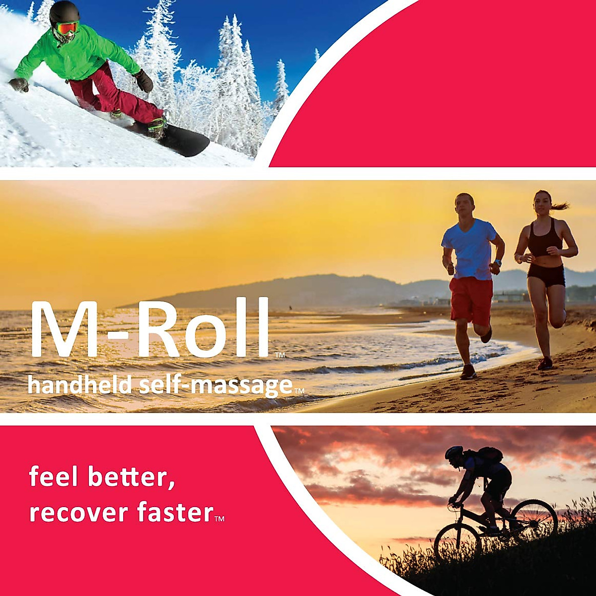 M-ROLL 20” Stick Massage Roller - Use to Massage Muscle Aches and Pain, Trigger Point Knots and Help Reduce Stress, Easily Roll Away Pain