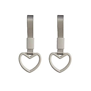 LDCREEE Subway Train Bus 2pcs Handle Hand Strap Car Bus Handle Strap Charm Drift (White-2Pcs)