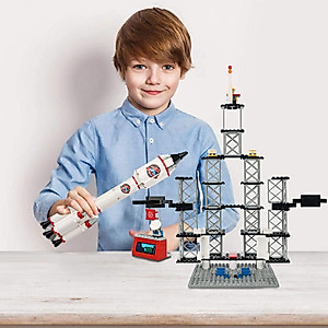 BRICK STORY Rocket Launch Center Space Explorer Building Kit Space Shuttle Adventure Building Sets for Kids 6-12 Years Old City Space Discovery Rocket Spaceship STEM Aerospace Toys (309PCS)