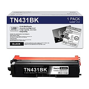 (3,500 Pages) TN-431 TN431 Toner Cartridge Compatible Replacement for Brother TN431BK Black Toner Cartridge MFC-L8610CDW MFC-L8690CDW HL-L9310CDW HL-L9310CDWT DCP-L8410CDW Printer, 1 Pack