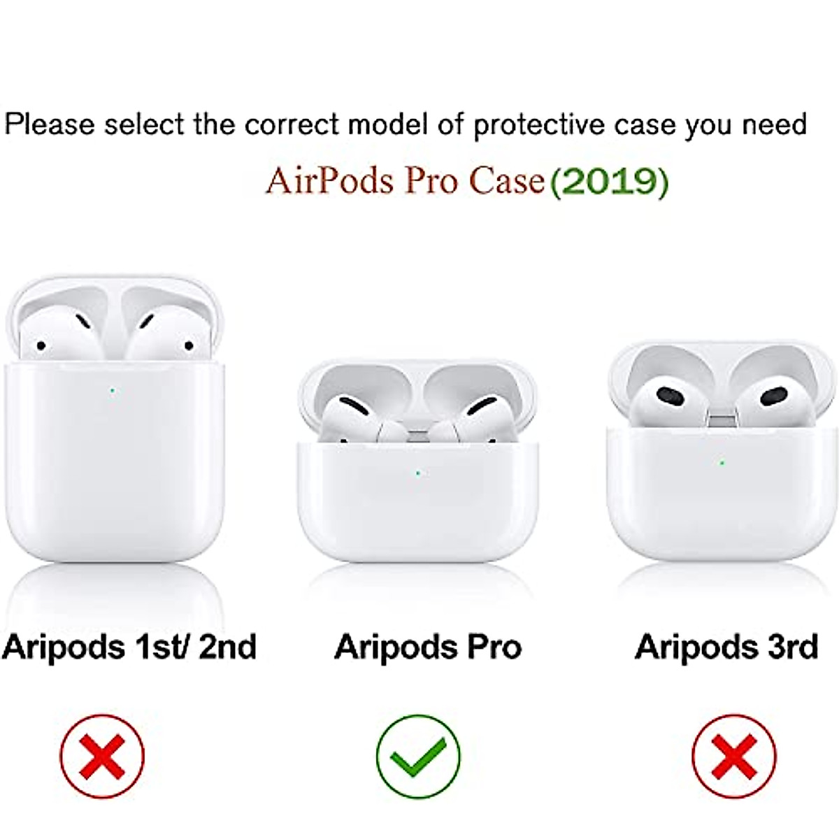 Compatible AirPods Pro 2019 / AirPods Pro 2nd 2022 Case Cover, Clear AirPod Pro Case for Women Girls Cute Hard Protective Cover with Keychain Design for Apple AirPod Pro Charging Case (Strawberry)