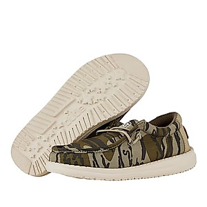 Hey Dude Boy's Wally Mossy Oak Original Botttomland T Camo Size 5 | Youth's Shoes | Youth Slip-on Loafers | Comfortable & Light-Weight