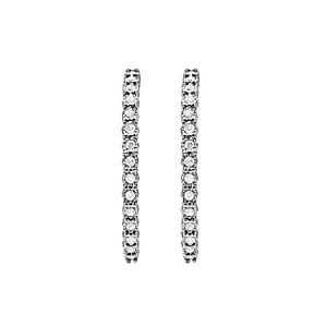 Beyond Brilliance 1 Carat Miracle-plated Inside-Out Natural Diamond Hinge-back Round Hoop Earrings in Sterling Silver | Fine Jewelry for Women| Gift Box Included…