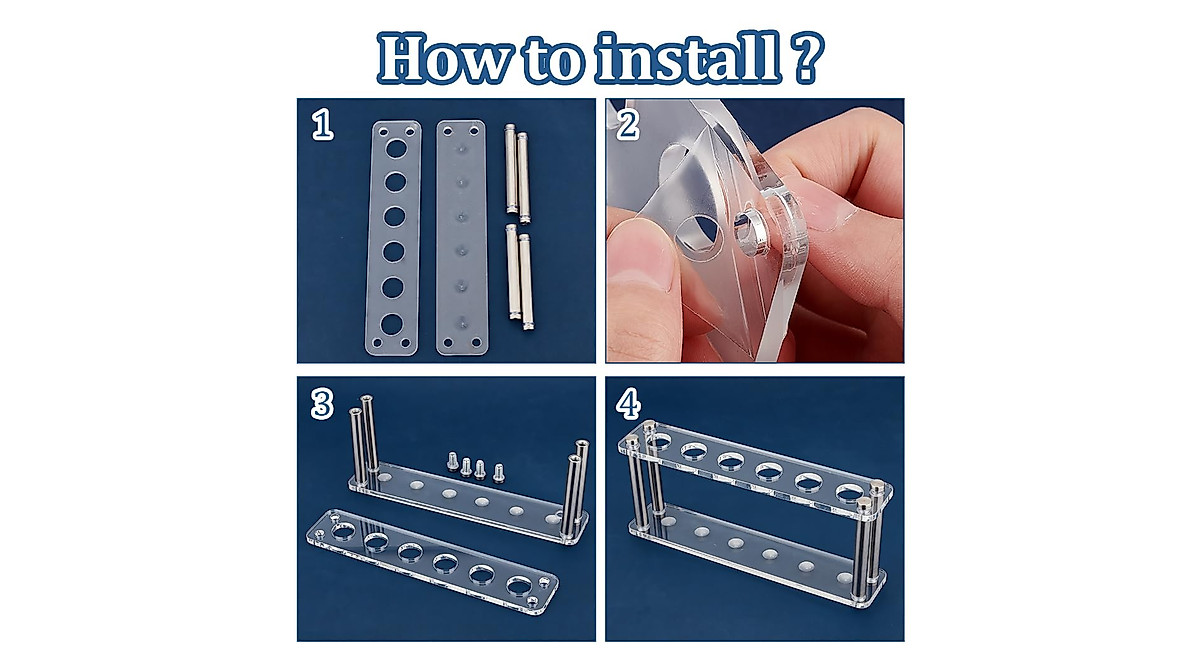 OLYCRAFT 6 Socket Acrylic Test Tube Rack for Lab and Classroom Use