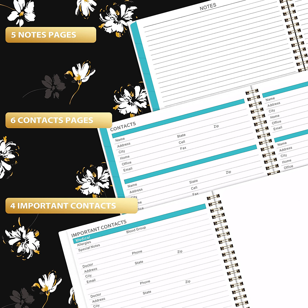 2023-2024 Monthly Planner - 18-Monthly Planner from January 2023 - June 2024, Monthly Planner 2023-2024 with Tabs, 9"x 11" Calendar Planner with Pocket, Contacts, Passwords Pages