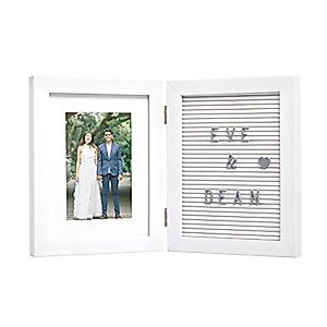 Kate & Milo Wedding Letterboard Frame, Share Engagement, Wedding Hashtag, Wedding Date, Engagement or Bridal Gift, Wedding Registry, White