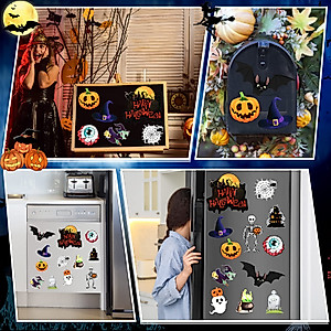 12 Pcs Halloween Magnet Fridge Car Magnets Pumpkin Ghost Refrigerator Decoration Stickers Garage Door Magnets Halloween Holiday Waterproof Magnetic Decals for Locker Home (Fresh Style)