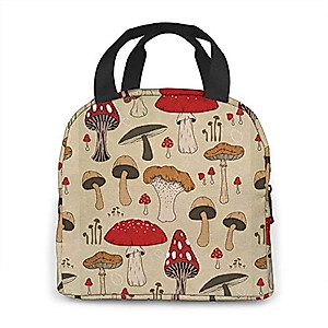The Various Mushroom Art Lunch Bag For Women Girls Kids Insulated Picnic Pouch Thermal Cooler Tote Bento Large Meal Prep Cute Bag Big Leakproof Soft Bags For Lunch Box, Camping, Travel, Fishing