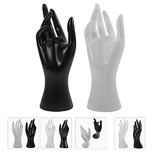 Cabilock 2pcs Hand Mold Ornaments Hand Jewelry Display Holder Mannequin Hand Display Necklace Holder Desktop Stand Bracelet Display Stand Female Mannequin Vinyl Human Body Wristband White