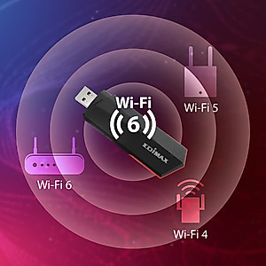 EDiMAX Wi-Fi 6 AX1800 USB 3.0 Adapter | Dual Band, 1201Mbps (5GHz), 573Mbps (2.4GHz) | MU-MIMO + OFDMA for Lower Latency and Multiple Streams | Windows 10/11 Support | EW-7822UMX