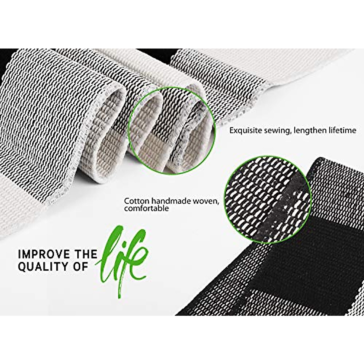 Syntus Buffalo Plaid Rug, 35.4 x 59 inch Doormat Kitchen Rug Black and White Cotton Outdoor Mat for Porch Bathroom Carpet Living Room Throw Area Rug