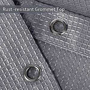 GlowSol Shower Curtain Waffle Weave Fabric Shower Curtain for Bathroom Water-Proof Shower Curtain with Grommet Grey Bathtubs Curtain 72"×78"