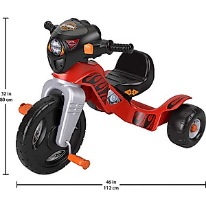 Fisher-Price Harley Davidson Toddler Tricycle Ride-On Preschool Toy, Lights & Sounds Trike with Adjustable Seat
