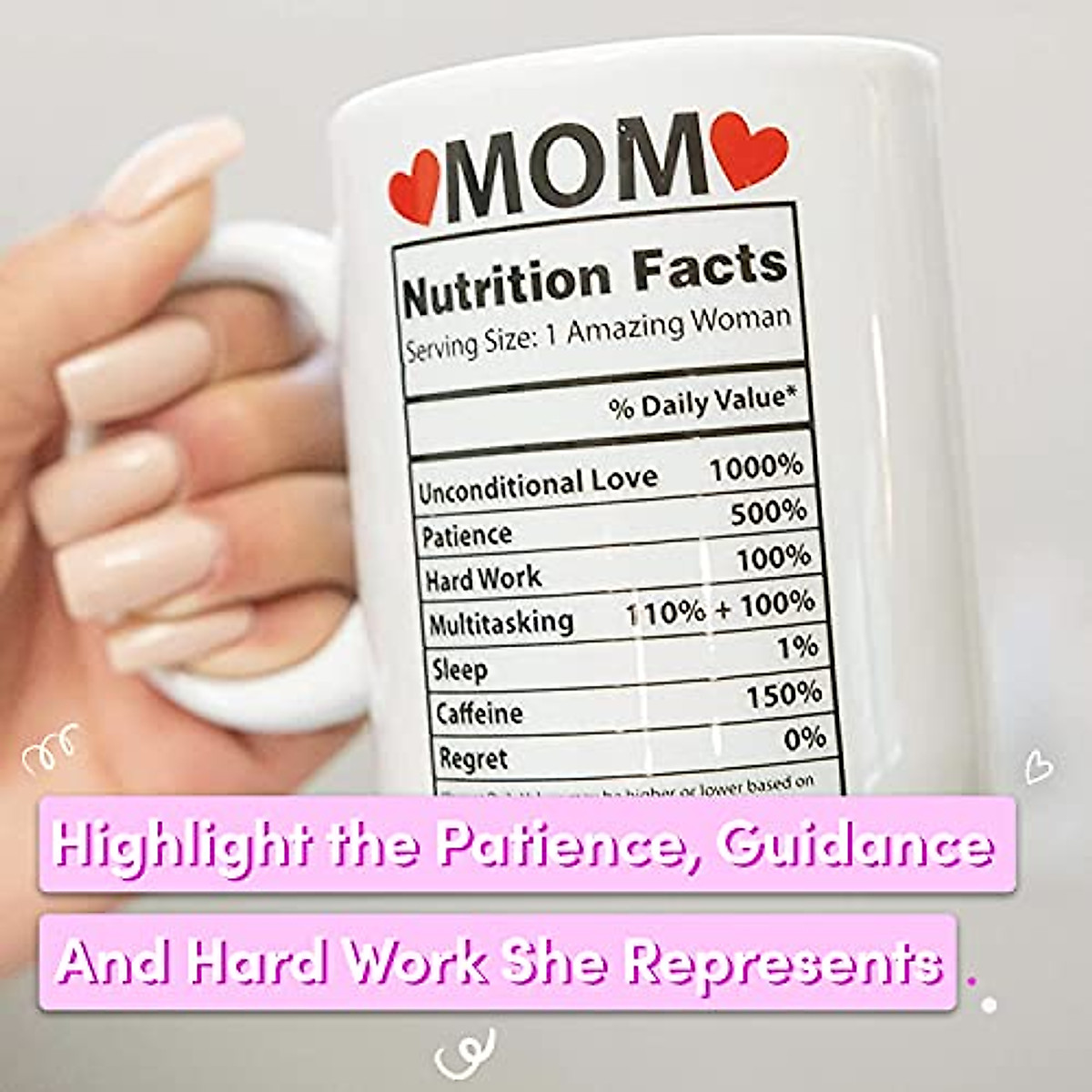 Mom Mug Mothers Day Gifts from Daughter - Stocking Stuffer Ideas for the World's Best Mom - Unique 11oz Ceramic Cup - Birthday Gift from Daughter