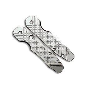 Black engraved FRAG milled Titanium Scales for Spyderco SMOCK