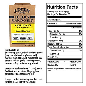 Lucky Jerky DIY Jerky Seasoning Kit 4 Pack - Original, Red Pepper, Teriyaki, Peppered