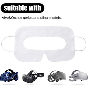 AMVR 100 pcs Disposable VR Face Mask Breathable Nonwoven Cover Pad for Meta Quest or Quest 2 / HTC Vive or Pro/PS VR/Gear VR/Meta Rift or Rift S,and Other VR Headsets