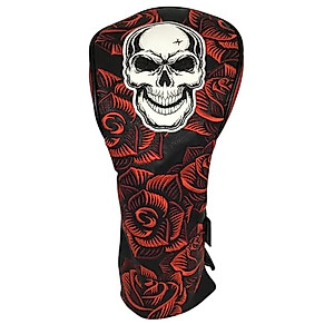ReadyGOLF Skull & Roses All-Over Embroidered Driver Headcover