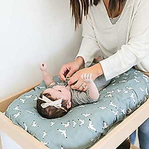 Bebe au Lait Seagulls Oh-So-Soft Muslin Changing Pad Cover, Blue, One Size (CPBMSL)