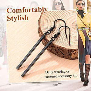 FindChic Black Stick Dangle Earrings Geometric Pillar Ear Fish Hook Line Bar Drop Earrings for Women