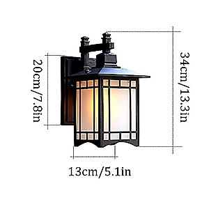 Wall Light, Wall Sconces, Black Square Outdoor Waterproof Wall Lantern Simple Die-cast Aluminum Lamp Body Wall Sconce Light Transmission Uniform Frosted Glass Lampshade Shop Shop Exterior Wall Lightin