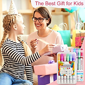 TSFGDYL 12Pcs Colored Curve Highlighter Pen Set,Double Tip Marker Pens With Twelve Constellations Pattern,Perfect For Reading Mark,Back To School Supplies