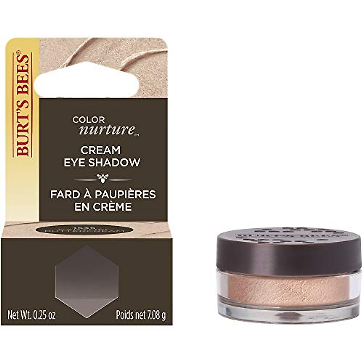 Burt's Bees Color Nurture Cream Eye Shadow With Buildable Color To Achieve Desired Intensity, Caramel Buttercream 0.25 Ounce