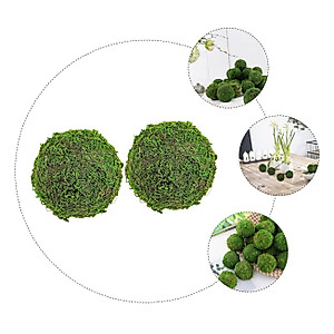 Abaodam Wedding Mossy Balls 2pcs Artificial Home Decor Artificial Green Plant Fake Mossy Balls Floral Mosses Ball Decoration Fake Moss Balls Decorative Moss Balls Grass Ball Wedding Foam