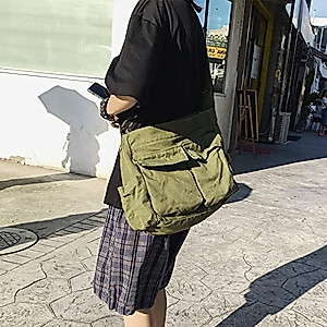 Freie Liebe Women Canvas-Tote-Bag with Multiple Pockets Large-Hobo-Bag Crossbody-Shoulder-Bag for School