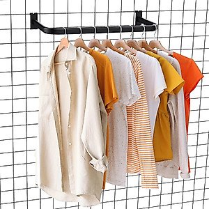 4 Pack Gridwall U-Shaped Hangrail Grid Wall Tubing Handrail 24 Inch Wide Black Metal Handrail for Grid Wall Retail Displays Bracket Clothing Rack Home Use (4, Black)