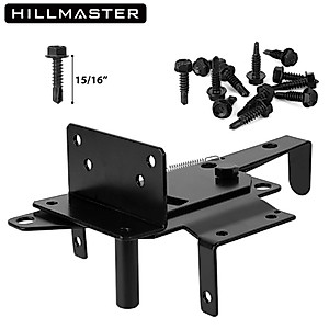 HILLMASTER Heavy Duty Self-Locking Gate Latch for Wooden Fence, Post Mount Automatic Gate Lock Gravity Door Latch Hardware for Secure Pool, Outdoor Garden, Metal Gates Vinyl Fence, Black Finish