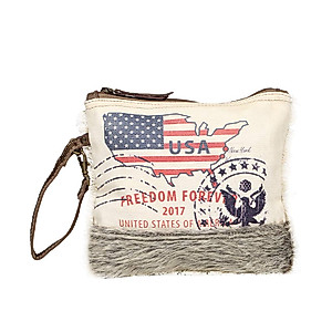 Myra Bag Verge Canvas & Cowhide Wristlet