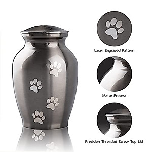 PCS Memorial Pet Cremation Urns for Dogs and Cats Ashes, Paws Engraved Pet Urn,Dog Keepsake Urns for Ashes-Small